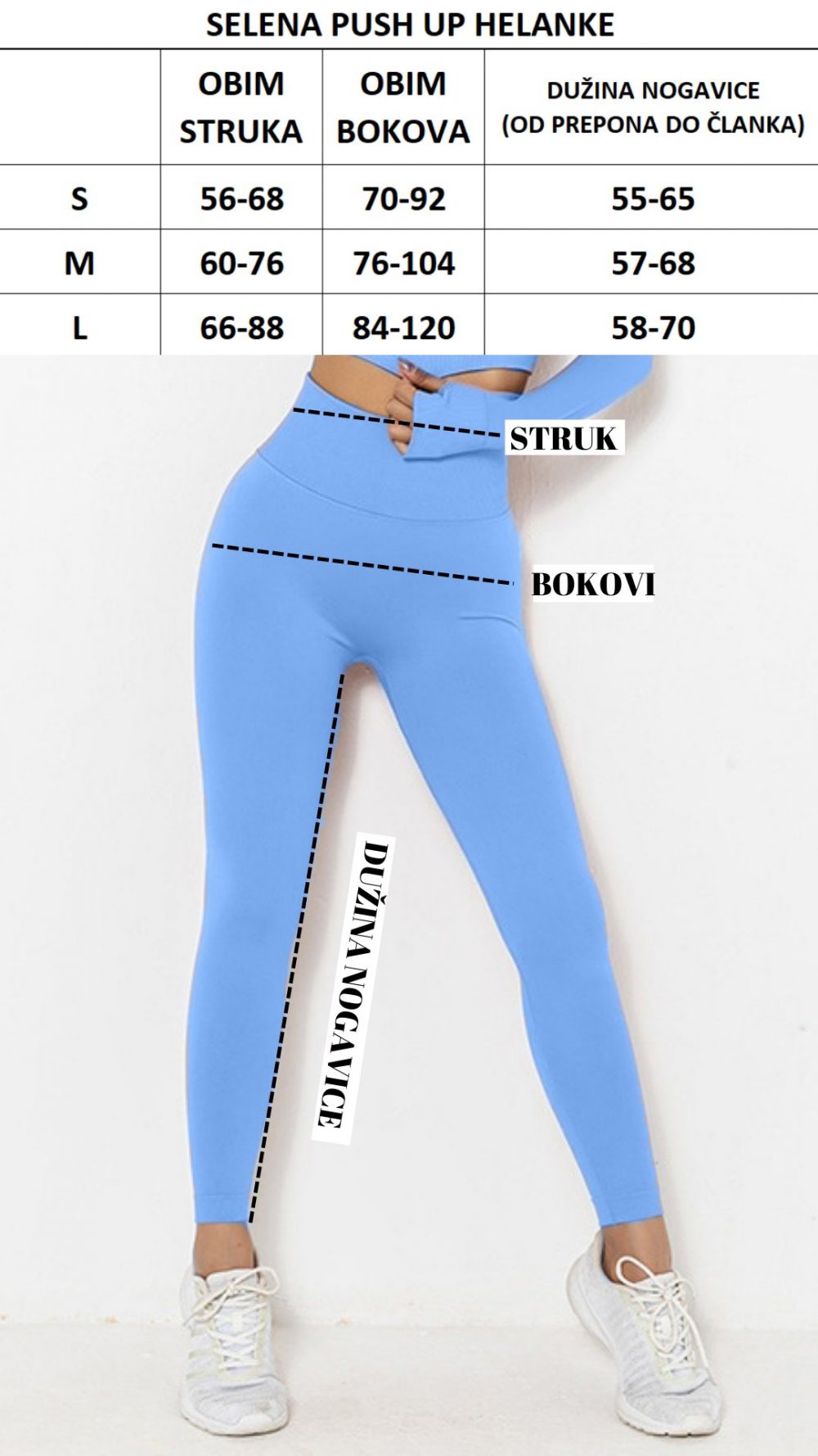 Selena black push up helanke - Hipolita